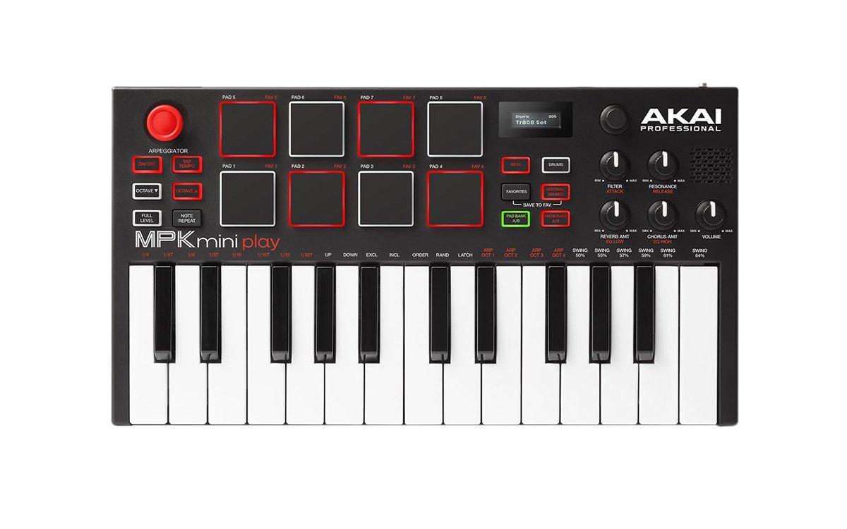 Akai - MPK Mini Play Compact 25 Note Keyboard and Pad Controller with